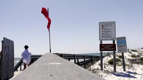 red flags and warning signs deer lake be... | Stock Video | Pond5