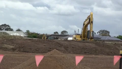 Red flags blowing in the wind building h... | Stock Video | Pond5