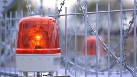 Red flashing emergency signal siren ligh... | Stock Video | Pond5