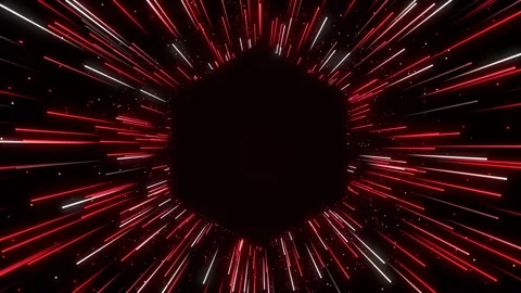 Red floating glowing color rays from hex... | Stock Video | Pond5
