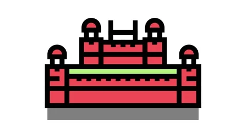 red fort color icon animation | Stock Video | Pond5