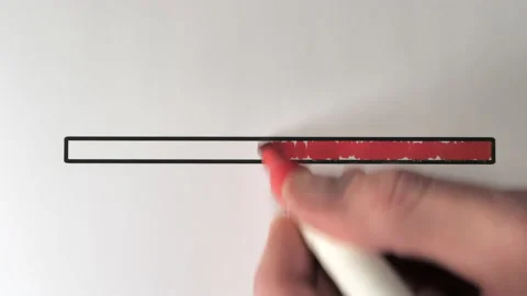 The red full bar of the loading bar on a... | Stock Video | Pond5