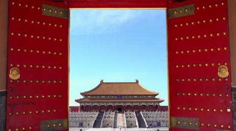 Red Gate inside the Forbidden City | Stock Video | Pond5
