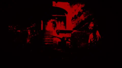 Red ghosts on the stairs 2D animation | Stock Video | Pond5