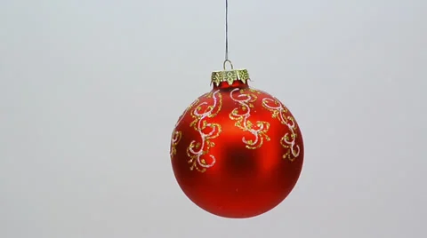 Red glass christmas ornament with silver... | Stock Video | Pond5