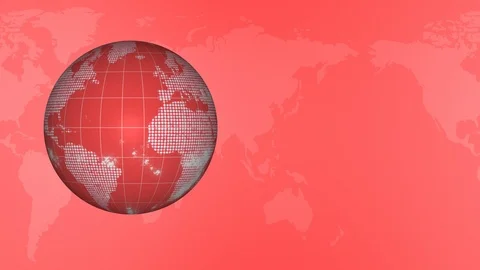 Red Globe World Map Loop | Stock Video | Pond5