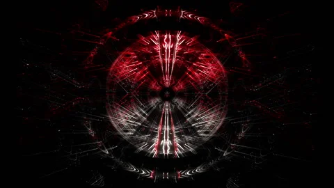 Red Glowing dimensonal orb effect on bla... | Stock Video | Pond5