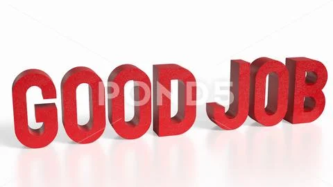 The red Good job on white background image 3d rendering. Stock Photo ...