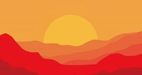 red gradient rocky mountains background ... | Stock Video | Pond5