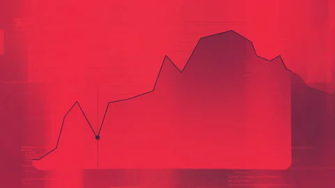 Red graph of danger. Motion. Red chart w... | Stock Video | Pond5