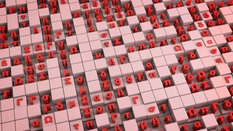 Red greek alphabet seamless loop 3D rend... | Stock Video | Pond5