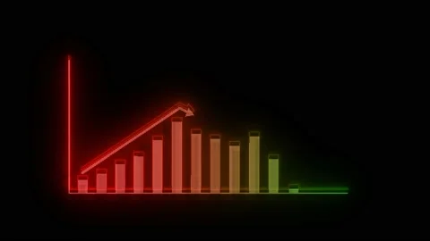 Red green gradient business graph chart | Stock Video | Pond5