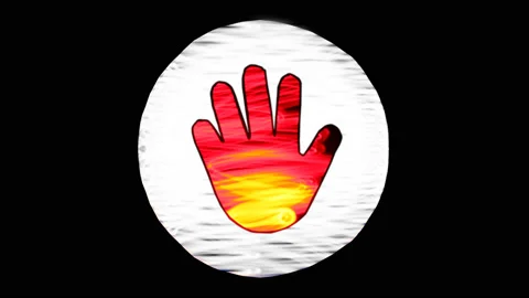 Red Hand sign to Stop / Closed sign / B... | Stock Video | Pond5