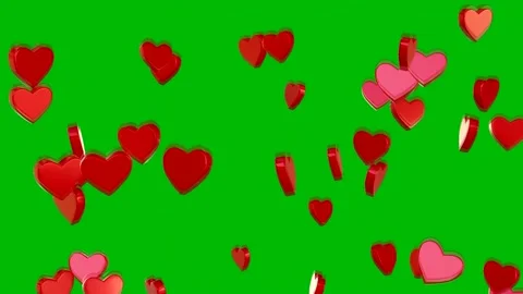 Red heart 3d particle background on gree... | Stock Video | Pond5