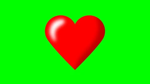 red heart animation icon on green screen... | Stock Video | Pond5