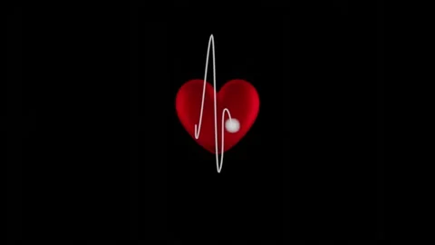 Red heart beats on black background. Loo... | Stock Video | Pond5