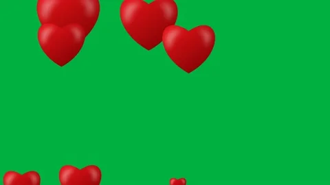 red heart floating on green screen | Stock Video | Pond5