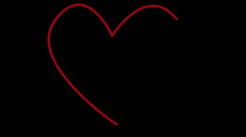 Red Heart Handwriting - Transparent back... | Stock Video | Pond5