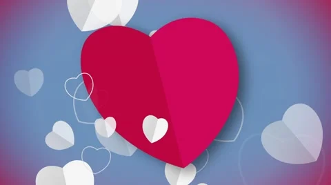 Red heart shape card animation with whit... | Stock Video | Pond5