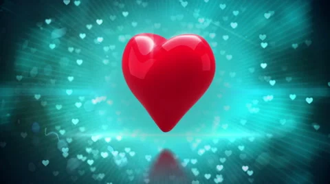 Red heart turning on glittering backgrou... | Stock Video | Pond5