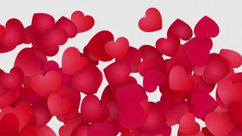 Red HEARTS video transition with alpha c... | Stock Video | Pond5