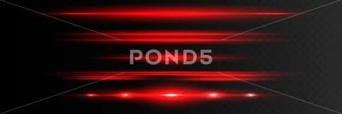 Red horizontal lens flares pack. Laser beams, horizontal light rays ...