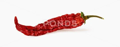 Red hot pepper dry pod isolated on white background. Stock Image #144944391