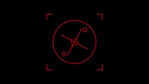 Red hud target reticle with rotating cro... | Stock Video | Pond5