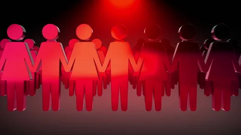 red human symbol silhouette icon communi... | Stock Video | Pond5