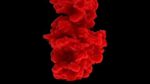 Red Ink Drop 3D render simulation isolat... | Stock Video | Pond5