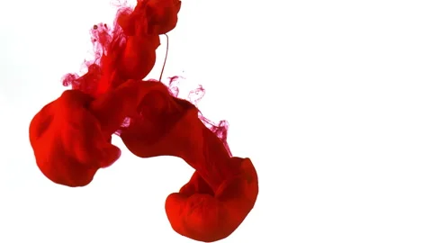 Red ink drops in water, ink in motion | Stock Video | Pond5