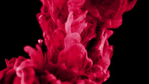 Red ink swirl, cloud ink on alpha backgr... | Stock Video | Pond5