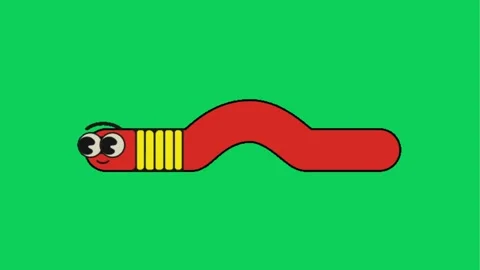 Red insect walking loop animation on gre... | Stock Video | Pond5