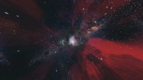 Red Interstellar tunnel travel through s... | Stock Video | Pond5