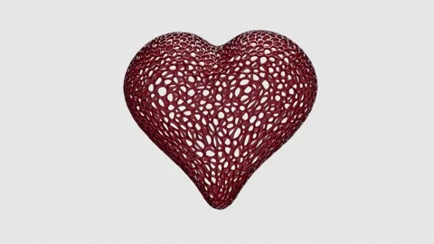 Red Lattice Heart Rotating on Transparen... | Stock Video | Pond5