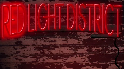 Red Light District Neon Sign Red (4K) | Stock Video | Pond5