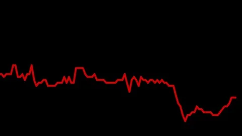 red line graph on black background chart... | Stock Video | Pond5