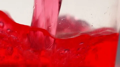 Red Liquid Pouring Transparent Background Stock Video Footage | Royalty ...