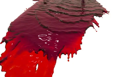 Red Liquid Pouring Transparent Background Stock Video Footage | Royalty ...