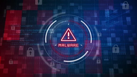 Red MALWARE warning with exclamation mar... | Stock Video | Pond5