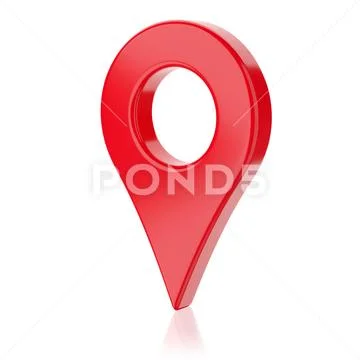 Red map geo tag isolated on white. 3d rendering.: Royalty Free #242978746