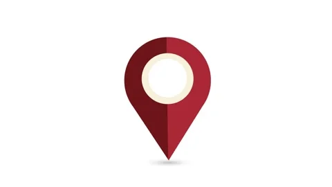 Red map pointer 2d pin. Location symbol ... | Stock Video | Pond5