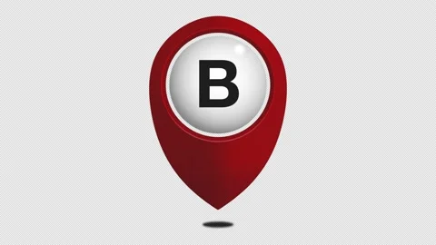 Red Map Pointer - Alphabet Map Pin - Map... | Stock Video | Pond5