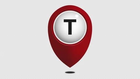 Red Map Pointer - Alphabet Map Pin - Map... | Stock Video | Pond5