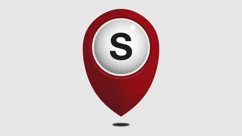 Red Map Pointer - Alphabet Map Pin - Map... | Stock Video | Pond5