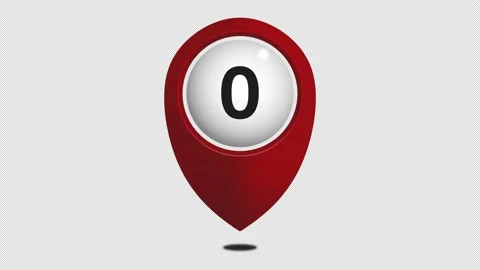 Red Map Pointer - Number Map Pin - Map M... | Stock Video | Pond5