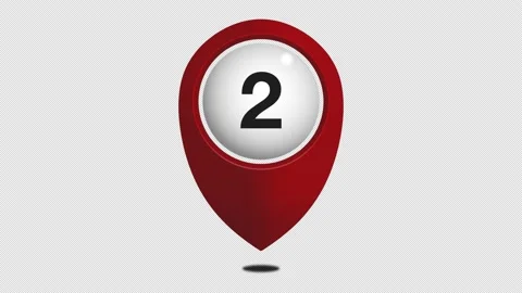 Red Map Pointer - Number Map Pin - Map M... | Stock Video | Pond5