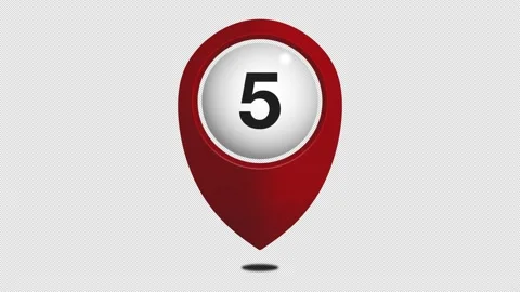 Red Map Pointer - Number Map Pin - Map M... | Stock Video | Pond5