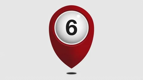 Red Map Pointer - Number Map Pin - Map M... | Stock Video | Pond5