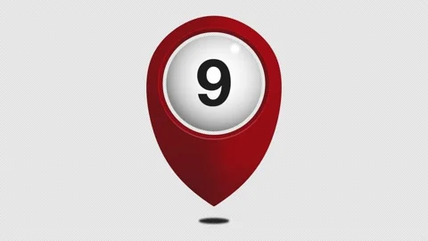 Red Map Pointer - Number Map Pin - Map M... | Stock Video | Pond5